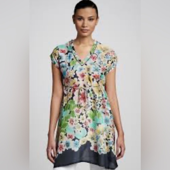 Johnny Was | Dresses | Johnny Was Flower Pattern Sheer Silk Swim Mini ...